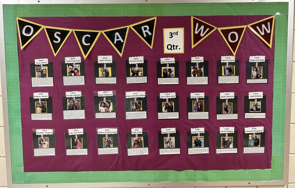 3rd Qtr. Oscar WOW Recipients | Oscar Howe Elementary School